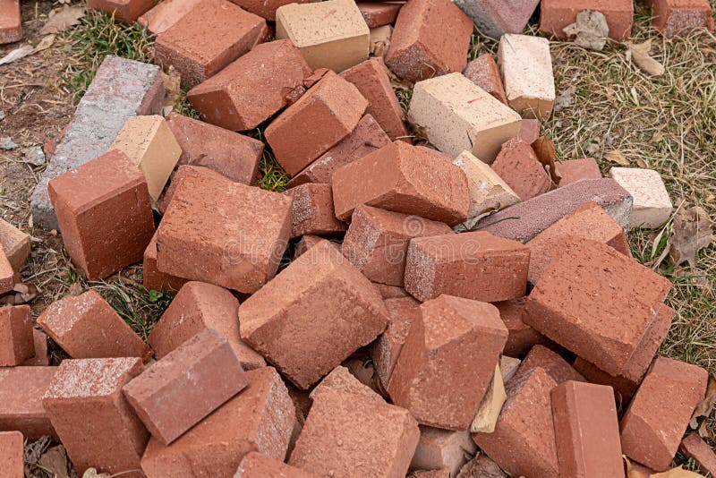 Terracotta Cobblestones Dumped in a Pile of Close-up Broken on the ...