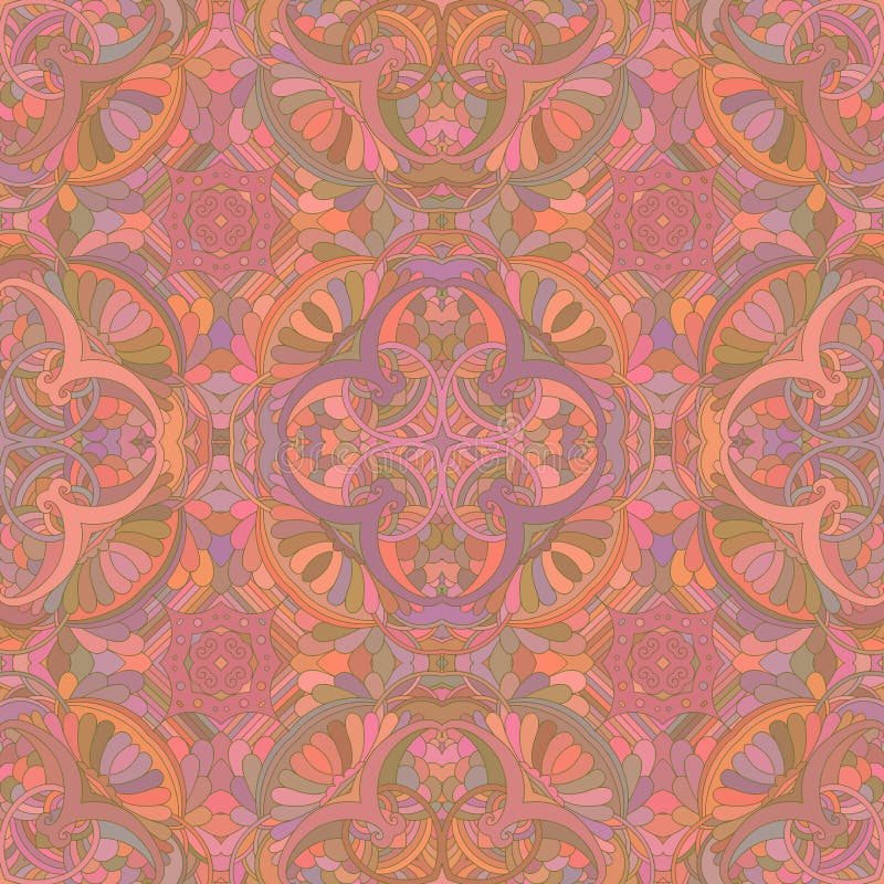 Terracotta Decorative Seamless Pattern. Stock Vector - Illustration of ...