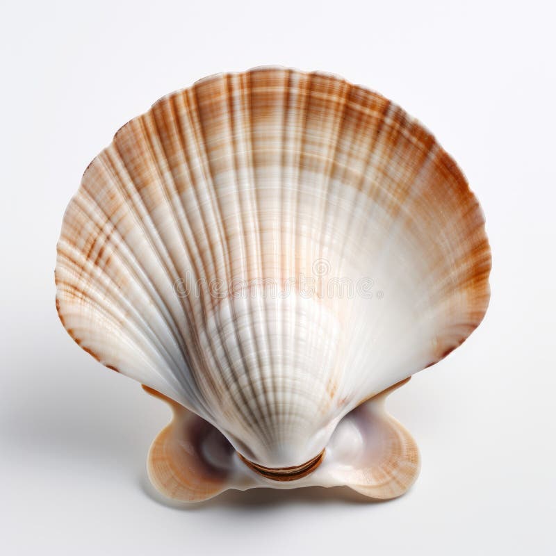 Terracotta Style Open Sea Shell on White Surface Stock Illustration ...