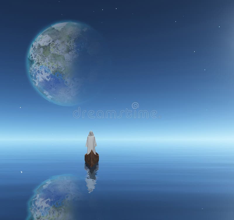 Terraformed Luna Figure in White Cloak Stock Illustration ...