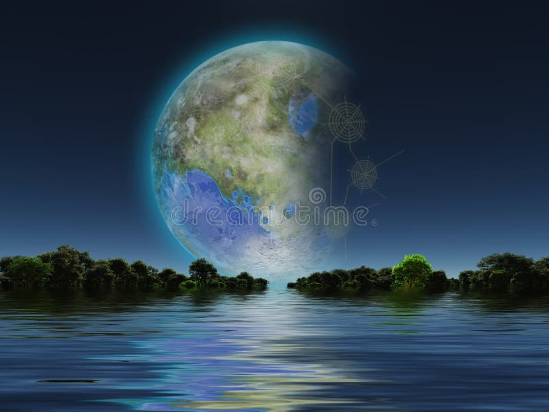 Terraformed Luna stock illustration. Illustration of fantastic - 55118952