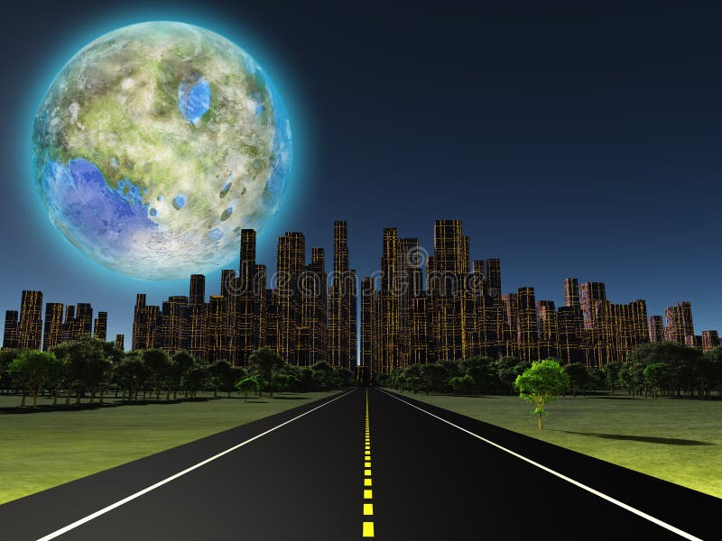 Terraformed moon stock illustration. Illustration of future - 37690433
