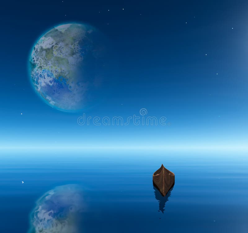 Terraformed Moon stock illustration. Illustration of earth - 142535321
