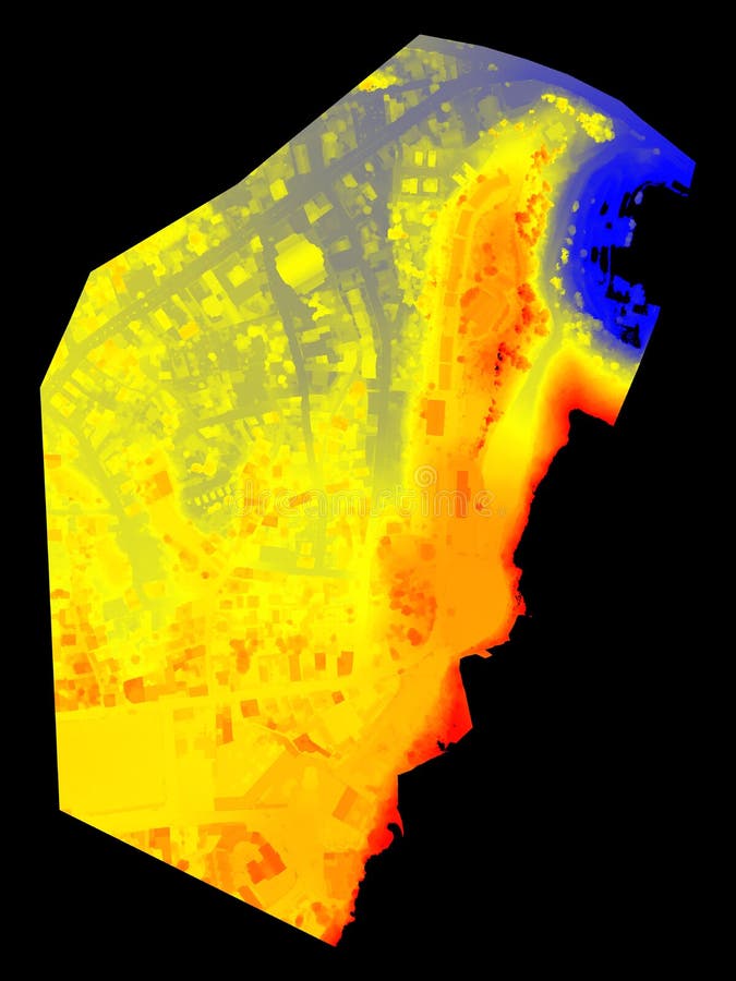 Terrain Digital Elevation Model Stock Illustration - Illustration of ...