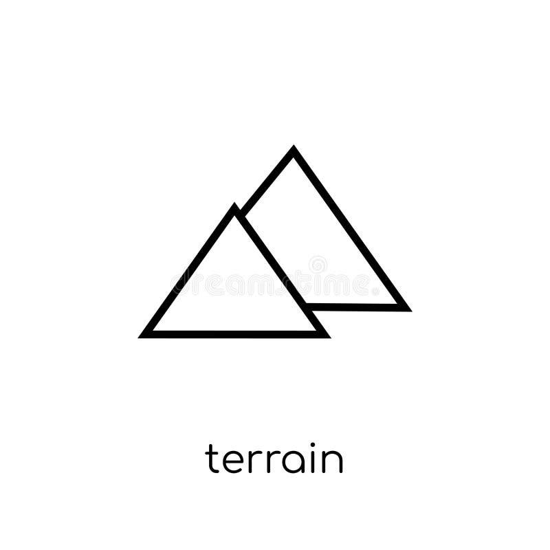 Terrain Icon. Trendy Modern Flat Linear Vector Terrain Icon on W Stock ...