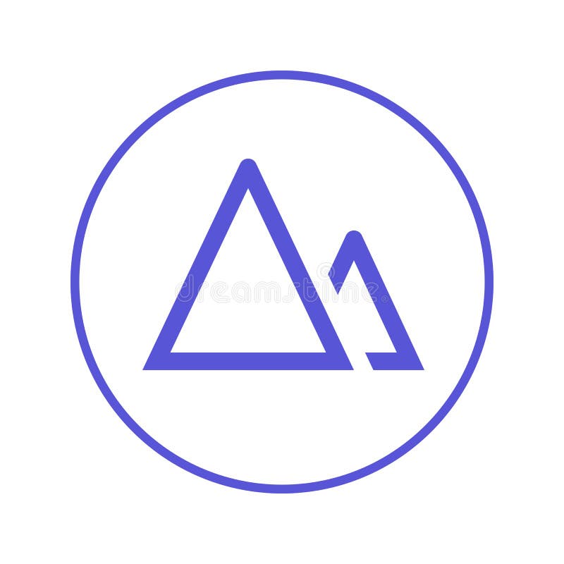 Terrain, Mountains Circular Line Icon. Round Sign. Flat Style Vector Symbol. Stock Vector ...