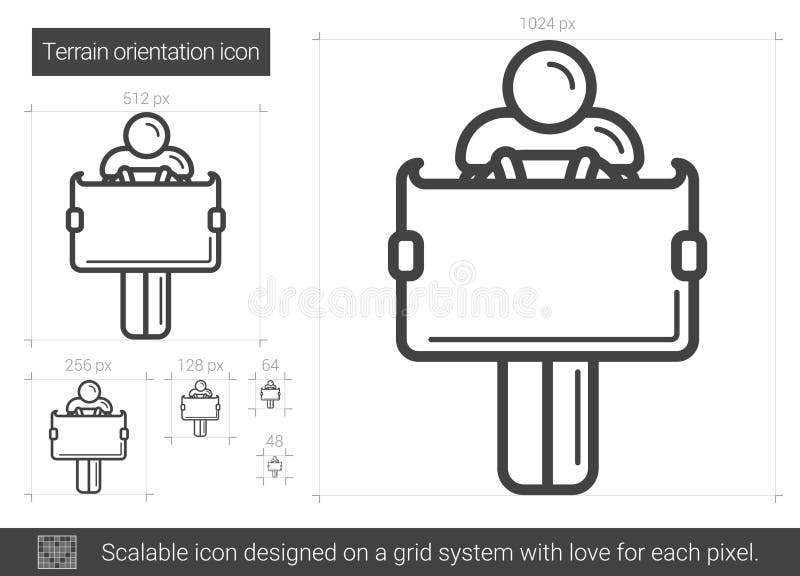 Terrain Orientation Line Icon. Stock Vector - Illustration of position ...