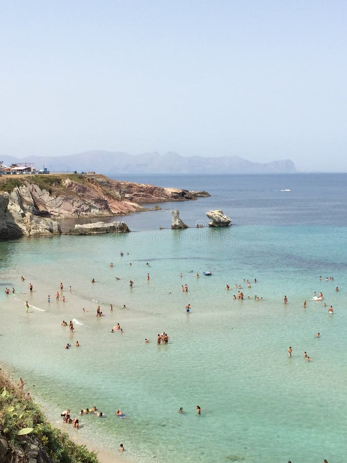 Terrasini Beach editorial stock photo. Image of headland - 43737163