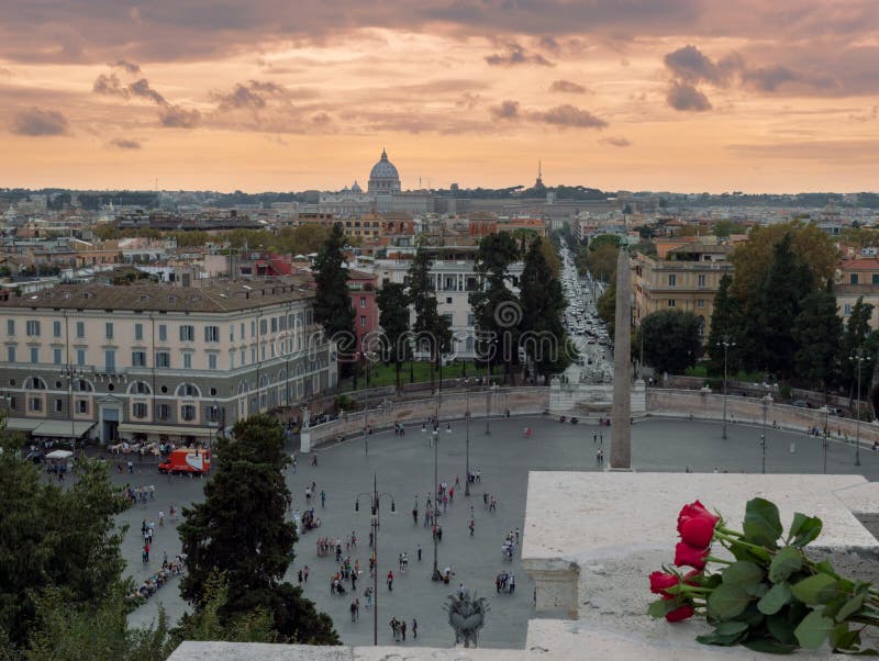 Terrazza del Pincio fotografia editoriale. Immagine di panorama - 46557662