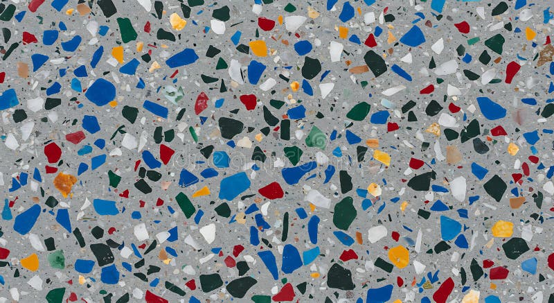 Terrazzo Flooring Features a Polished Gray Surface with Embedded ...