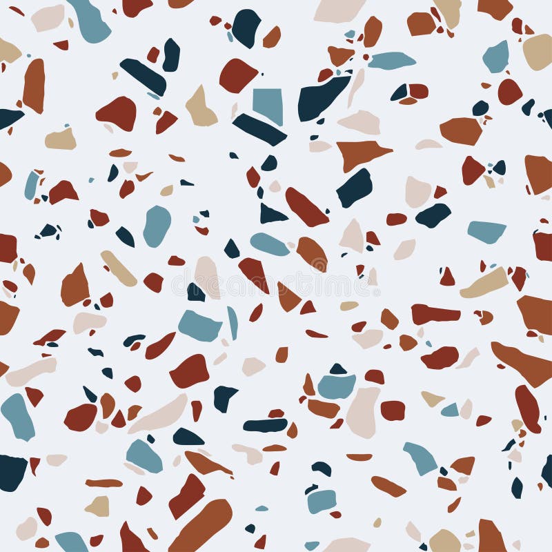 Terrazzo Flooring Seamless Pattern. Pastel Colors. Marble Mosaic Made in Colored Polished Pebble ...