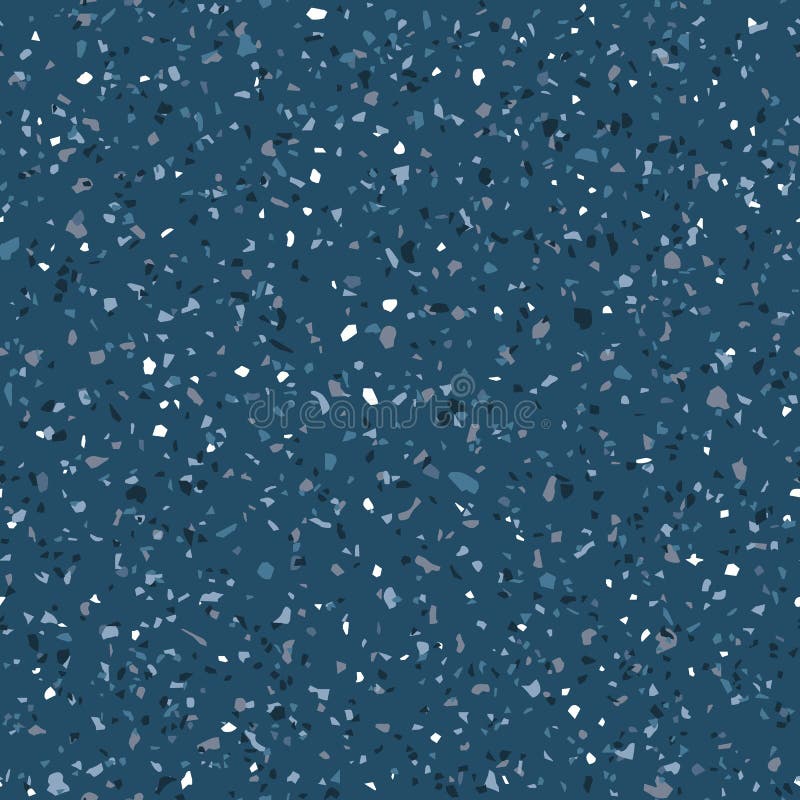 Terrazzo Flooring Seamless Pattern. Vector Texture with Blue Colored ...