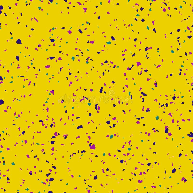 Yellow Terrazzo Seamless Pattern. Vector Floor Texture with Marble ...