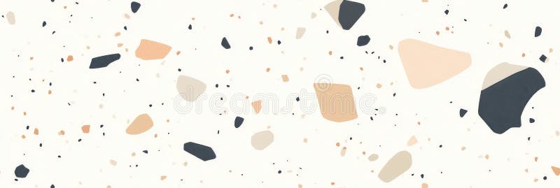 Terrazzo Pattern with Abstract Shapes in Neutral Color Palette Stock ...