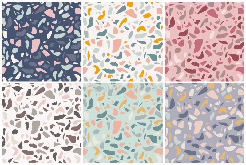 Terrazzo patterns stock vector. Illustration of retro - 165530955