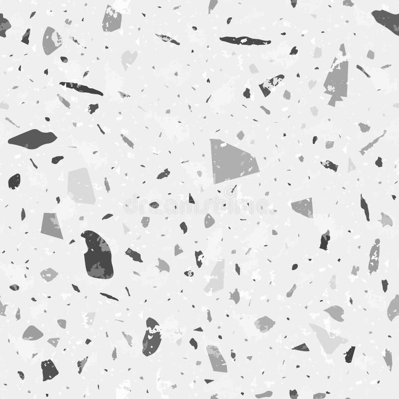 Terrazzo Seamless Pattern. Black and White Classic Stock Vector ...