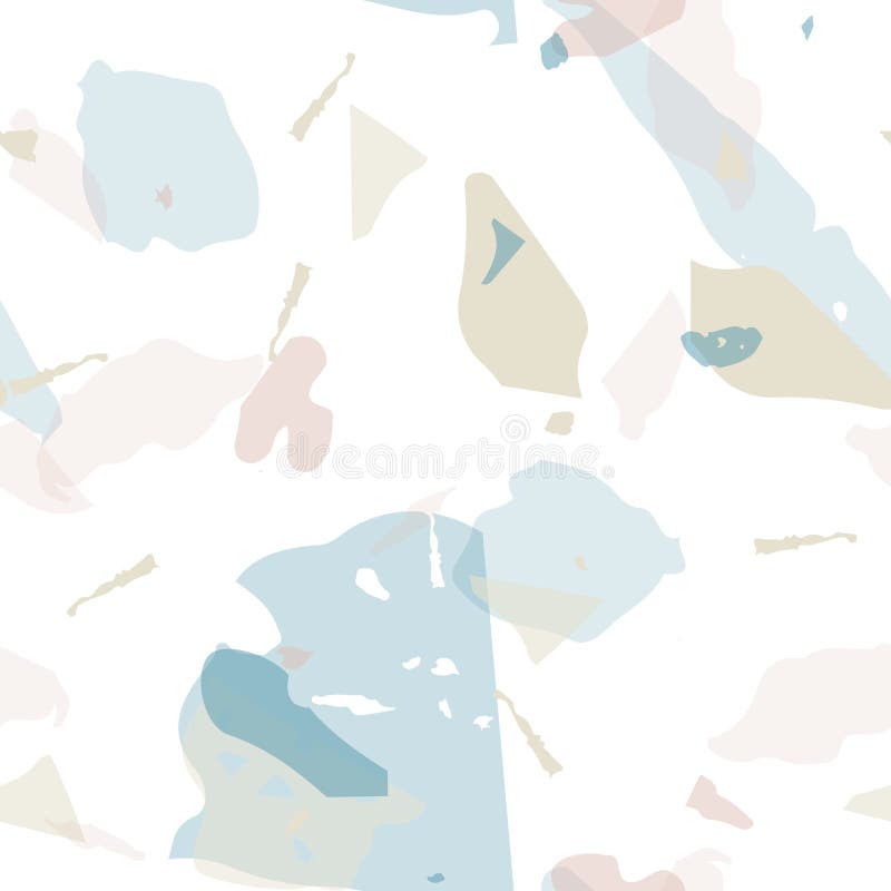 Terrazzo Seamless Pattern. Blue Classic Stock Vector - Illustration of ...