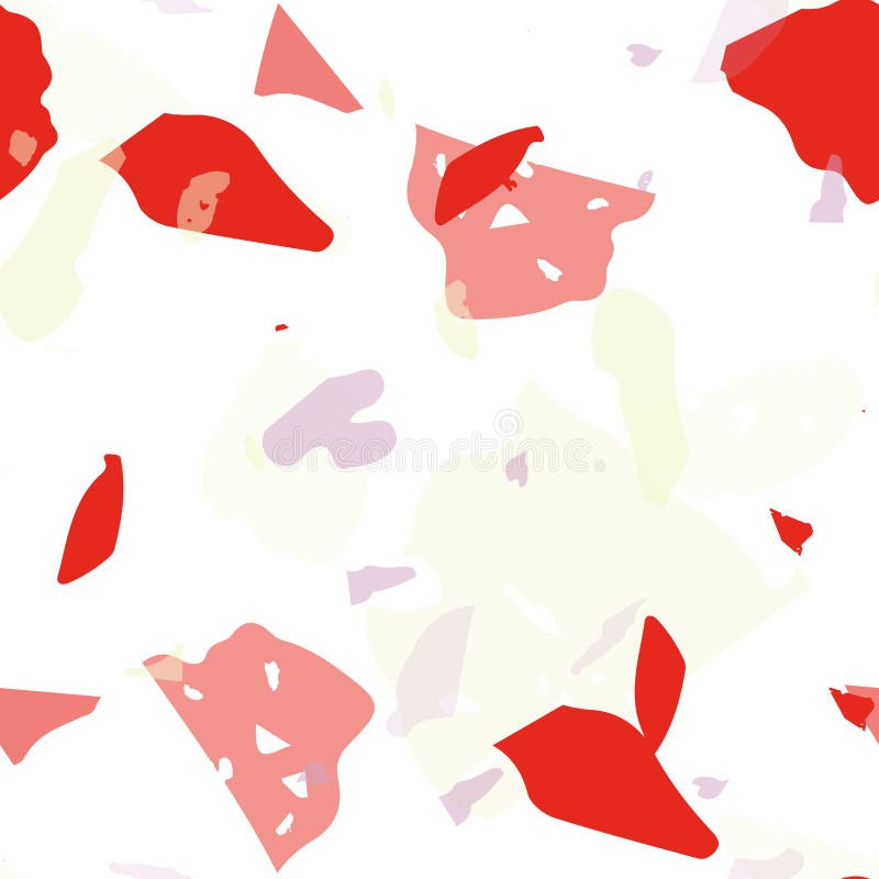 Terrazzo Seamless Pattern. Red Realistic Stock Vector - Illustration of ...