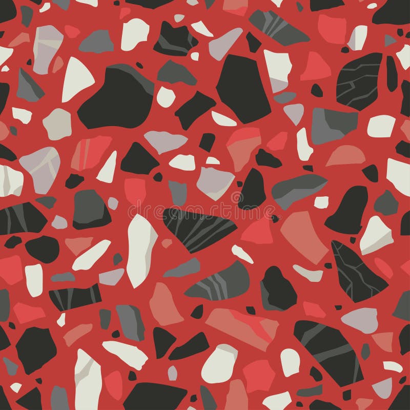 Terrazzo Seamless Pattern. Tile with Pebbles and Stone. Terrazzo ...