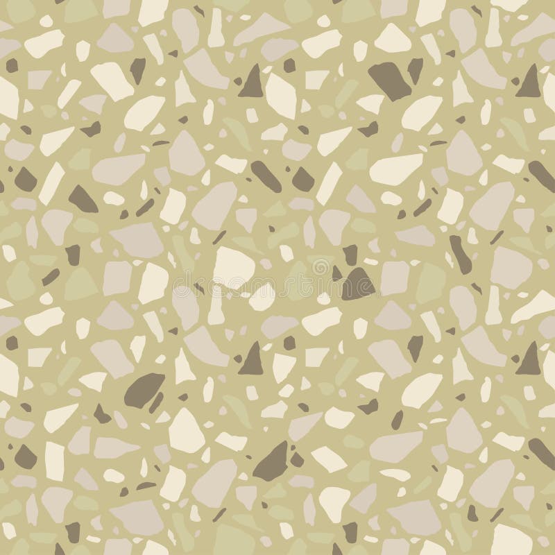 Terrazzo Seamless Pattern. Tile with Pebbles and Stone Stock Vector ...