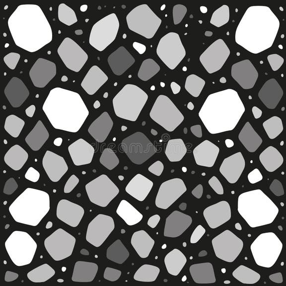 Terrazzo Stone Floor Pattern, Art Deco Style, Black and White Tile ...