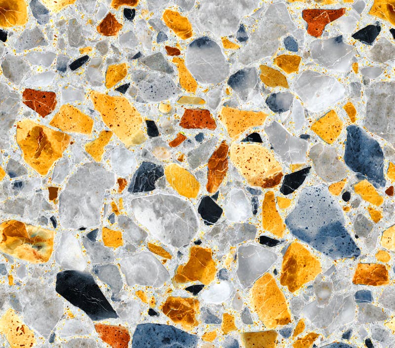 Terrazzo Texture Seamless Yellow Grey and Brown Stone Pattern for ...