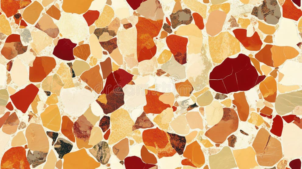 Terrazzo Texture Warm Tones Seamless Pattern Stock Illustration ...