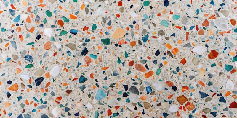 Terrazzo Tile Pattern Showcasing a Medley of Colorful Marble Chips and ...