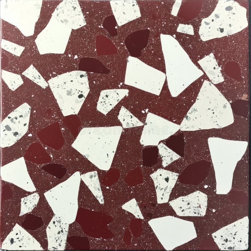 Terrazzo Tile with Red and White Stone Patterns Stock Image - Image of ...