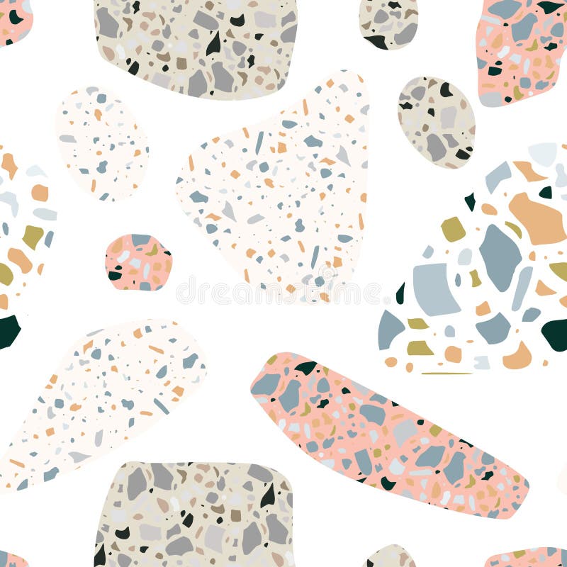 Terrazzo Vector Seamless Pattern, Stone Flooring, Texture Background ...