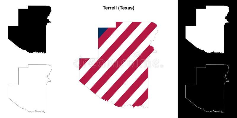 Terrell outline map stock vector. Illustration of texas - 324148835