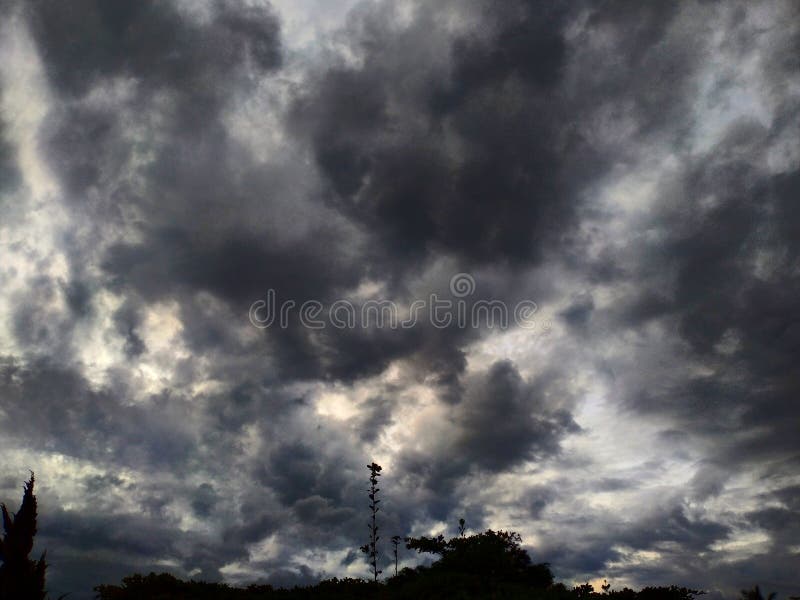 When Terrible Black Cloud Looks Beautiful Stock Image - Image of black ...