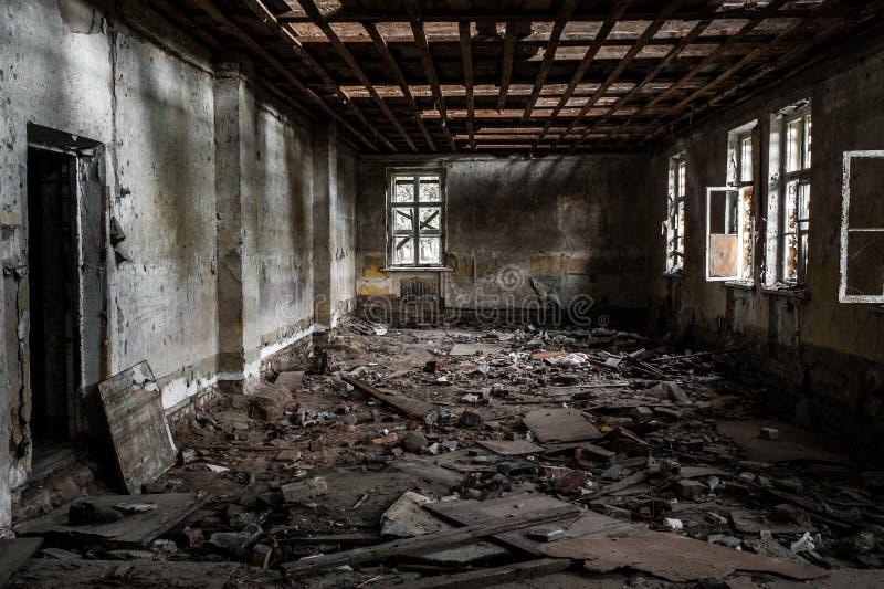 Destroyed room stock photo. Image of house, corner, grungy - 45176398