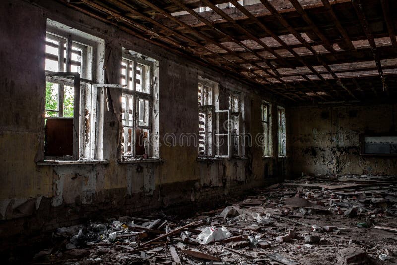 Terrible destroyed room stock image. Image of textured - 93341531