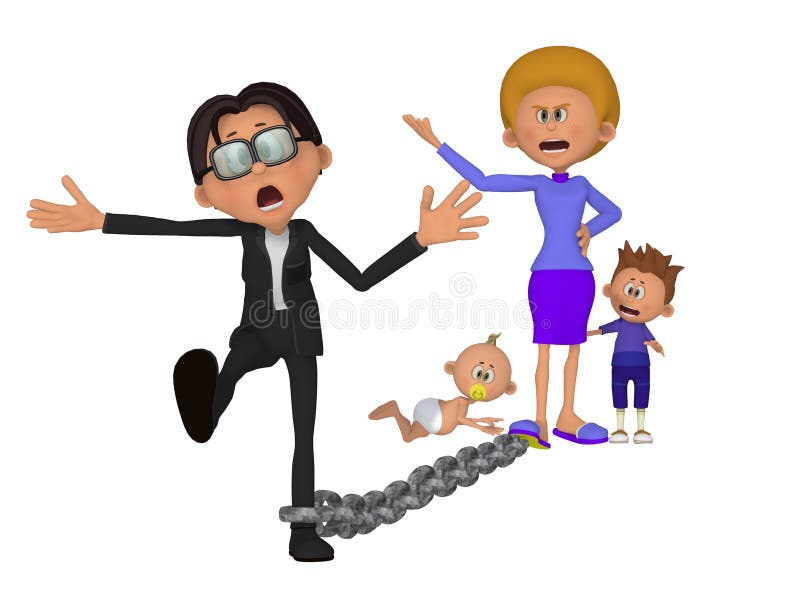 Family Annoyance. Irritation and Child Fatigue of the Mother. Cartoon ...