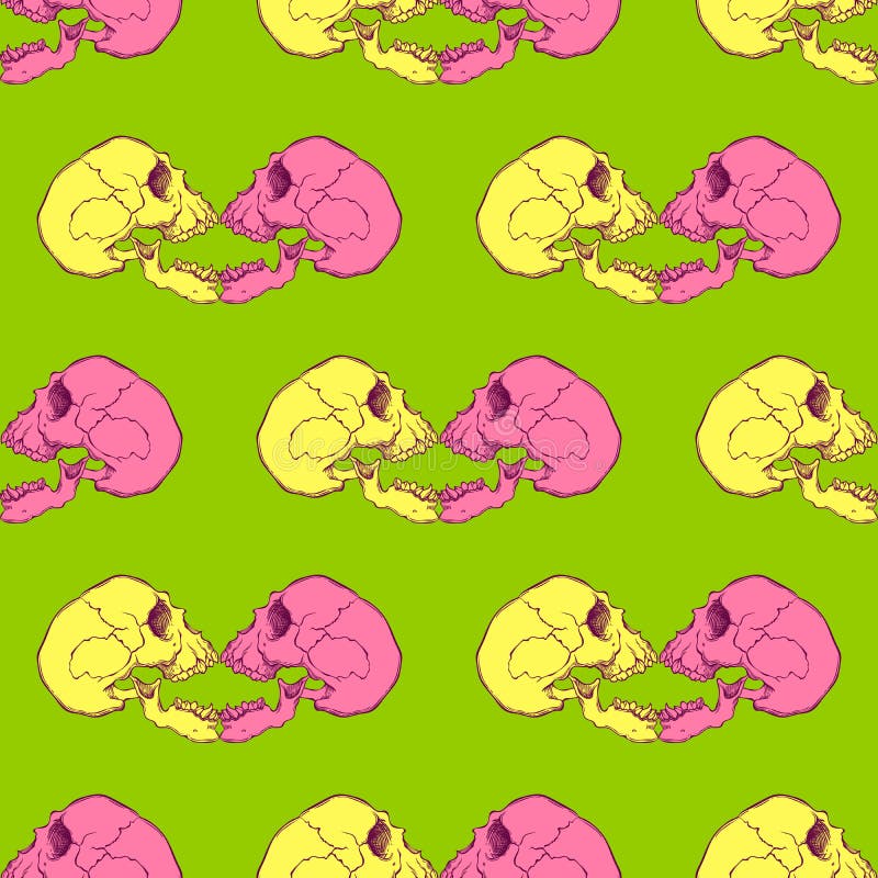 Terrible Frightening Seamless Pattern with Skull Stock Vector ...