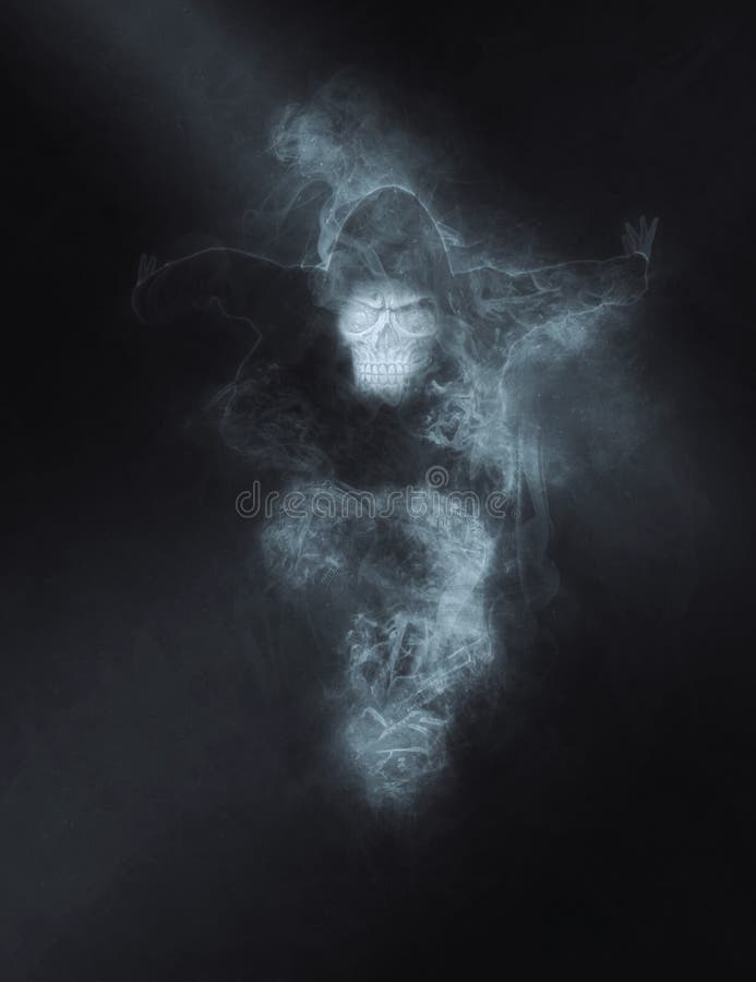 Terrible Ghost on Dark Smoke Stock Image - Image of dead, gothic: 139835827