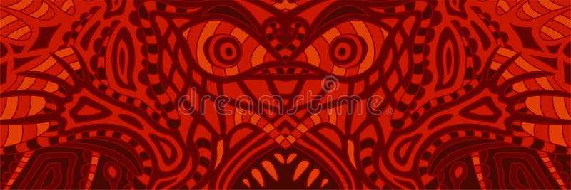 Terrible Red Pattern with Ugly Demons Face Stock Vector - Illustration ...