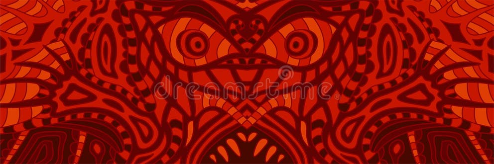 Terrible Red Pattern with Ugly Demons Face Stock Vector - Illustration ...