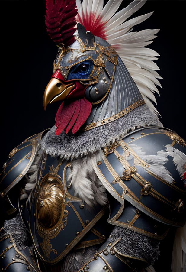 Terrible Rooster in Ancient Armor. AI Generated Stock Illustration ...