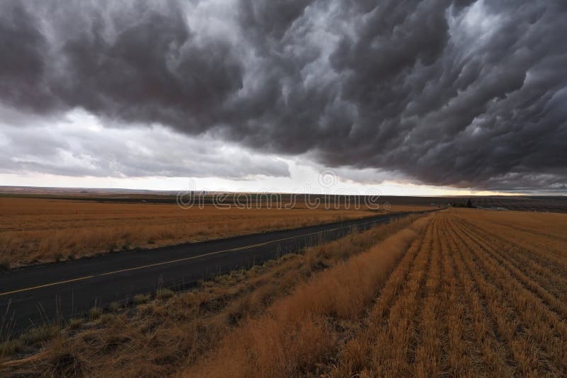 Terrible Storm Over Rural Roads Stock Photo - Image of road, lane: 14671244