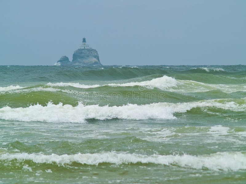 Terrible Tilly Lighthouse on Oregon Coast Stock Image - Image of cloudy ...