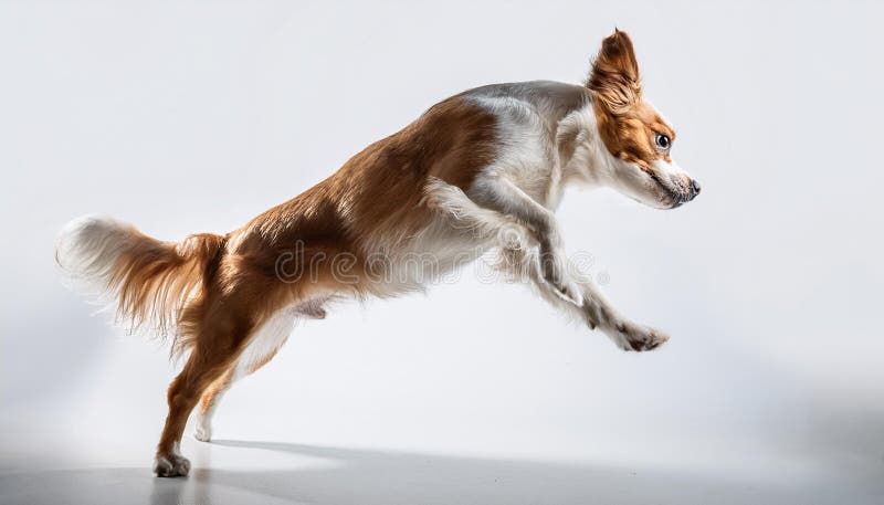 Terrier Dog Isolated on White Jumping and Flying High Stock ...