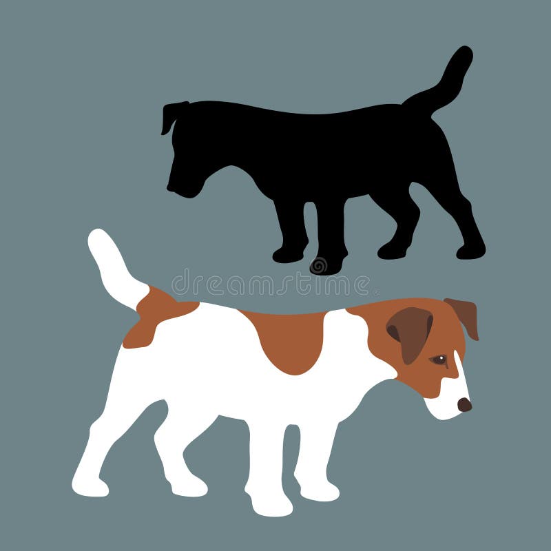 Terrier Vector Illustration Style Flat Black Silhouette Stock Vector ...