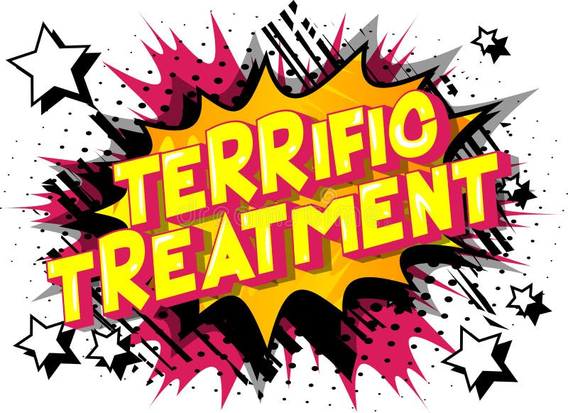 Terrific Treatment - Comic Book Style Words Stock Vector - Illustration ...