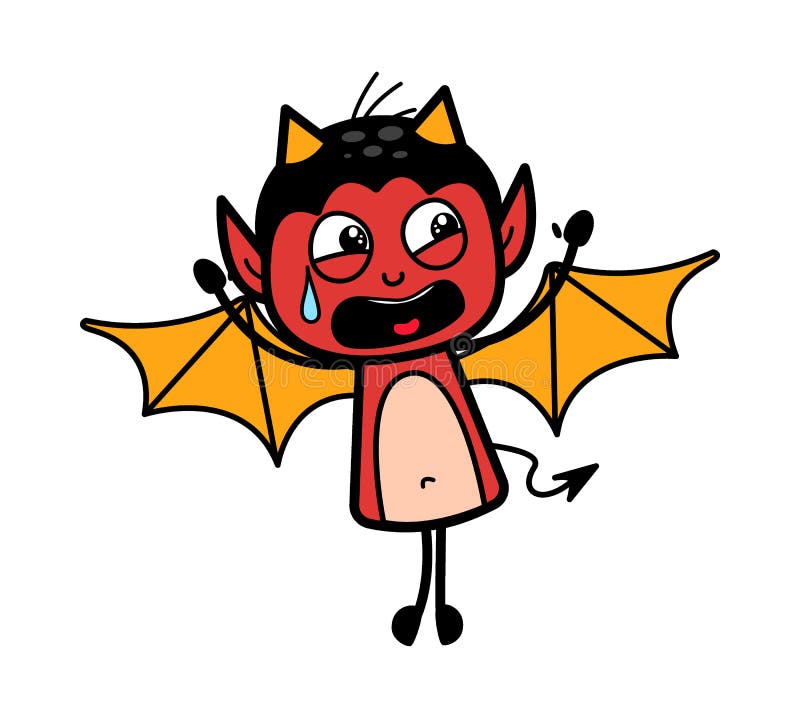 Cartoon Devil Thinking in Confusion Stock Illustration - Illustration ...