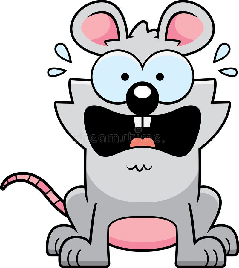 Terrified Little Mouse vektor abbildung. Illustration von nagetier ...