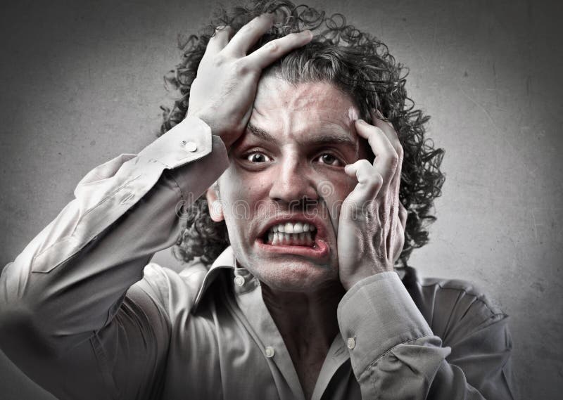 Terrified Man stock image. Image of madness, raving, tragedy - 27068131