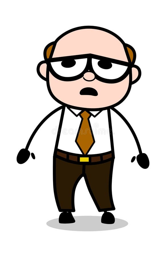Terrified - Retro Cartoon Office Old Boss Man Vector Illustration Stock ...