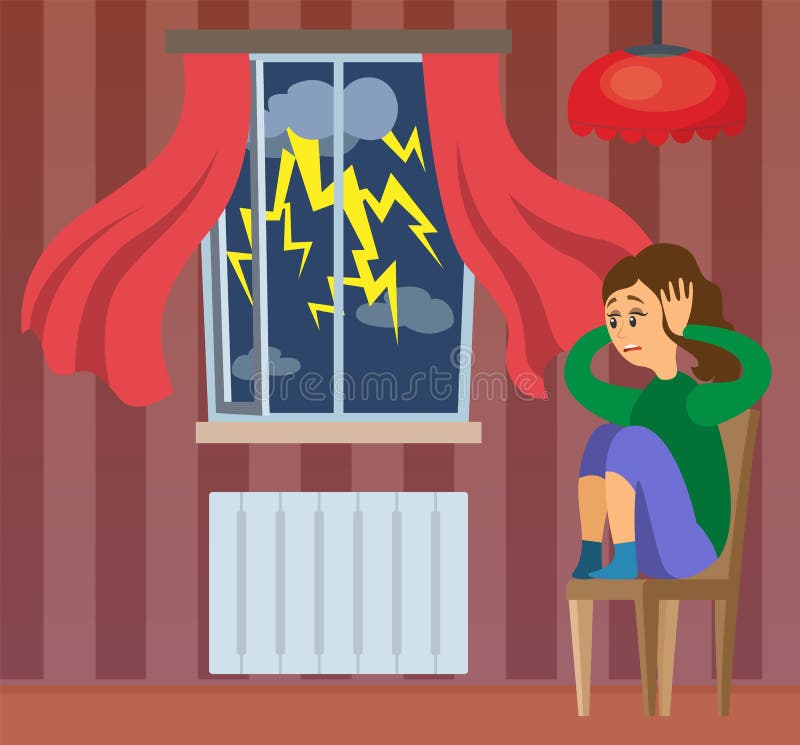 Scared Thunderstorm Stock Illustrations 89 Scared Thunderstorm Stock